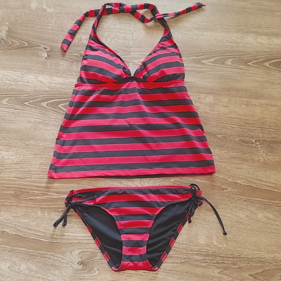 Mossimo Supply Co. | Swim | Mossimo Striped Blkcoral Halter Swim ...